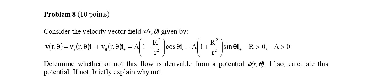 Solved Consider the velocity vector field v(r,θ) given by: | Chegg.com