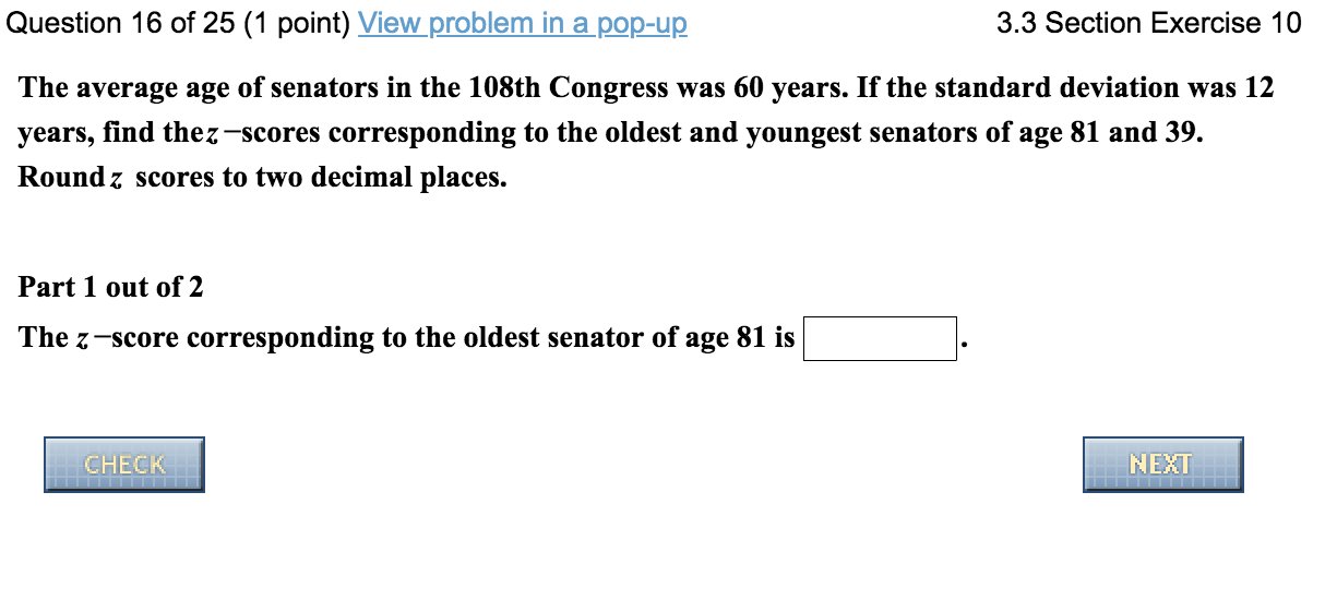Solved Question 16 of 25 (1 point) View problem in a pop-up | Chegg.com