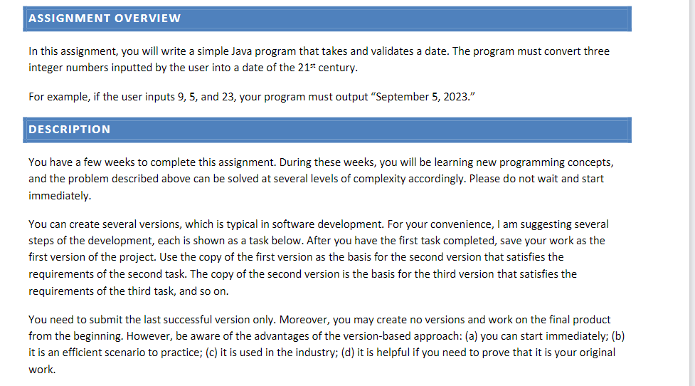 Solved In this assignment, you will write a simple Java | Chegg.com
