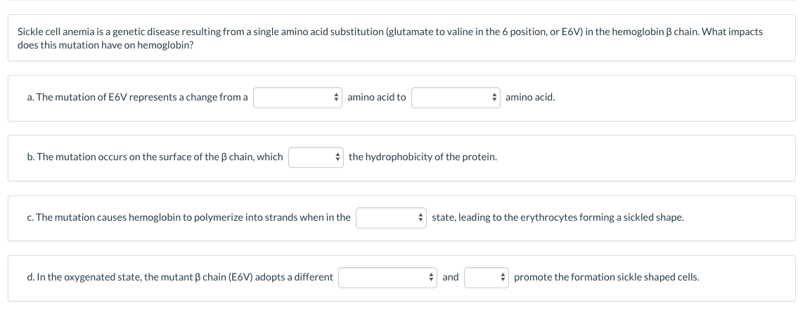 Solved Sickle cell anemia is a genetic disease resulting | Chegg.com