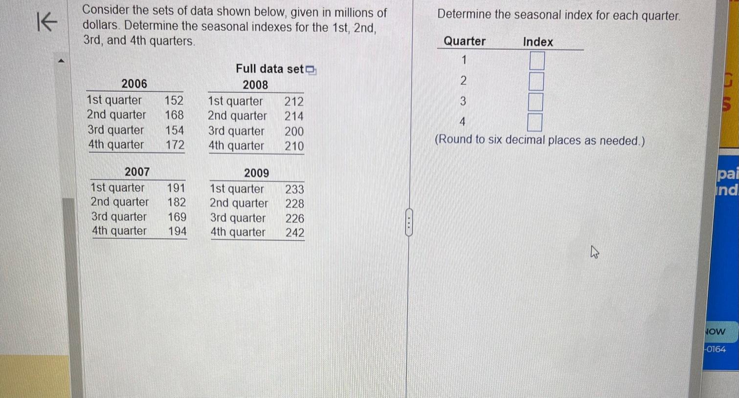 Solved Consider the sets of data shown below, given in | Chegg.com