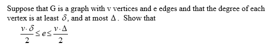 Solved Suppose that G is a graph with v vertices and e edges | Chegg.com