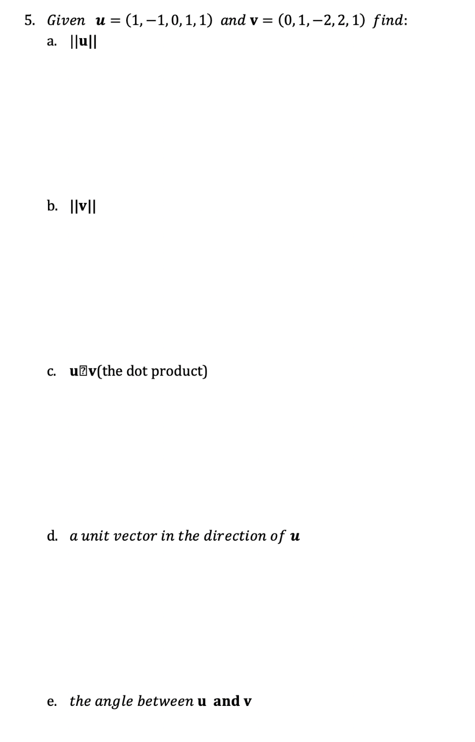 5. this is for my linear algebra class. please | Chegg.com