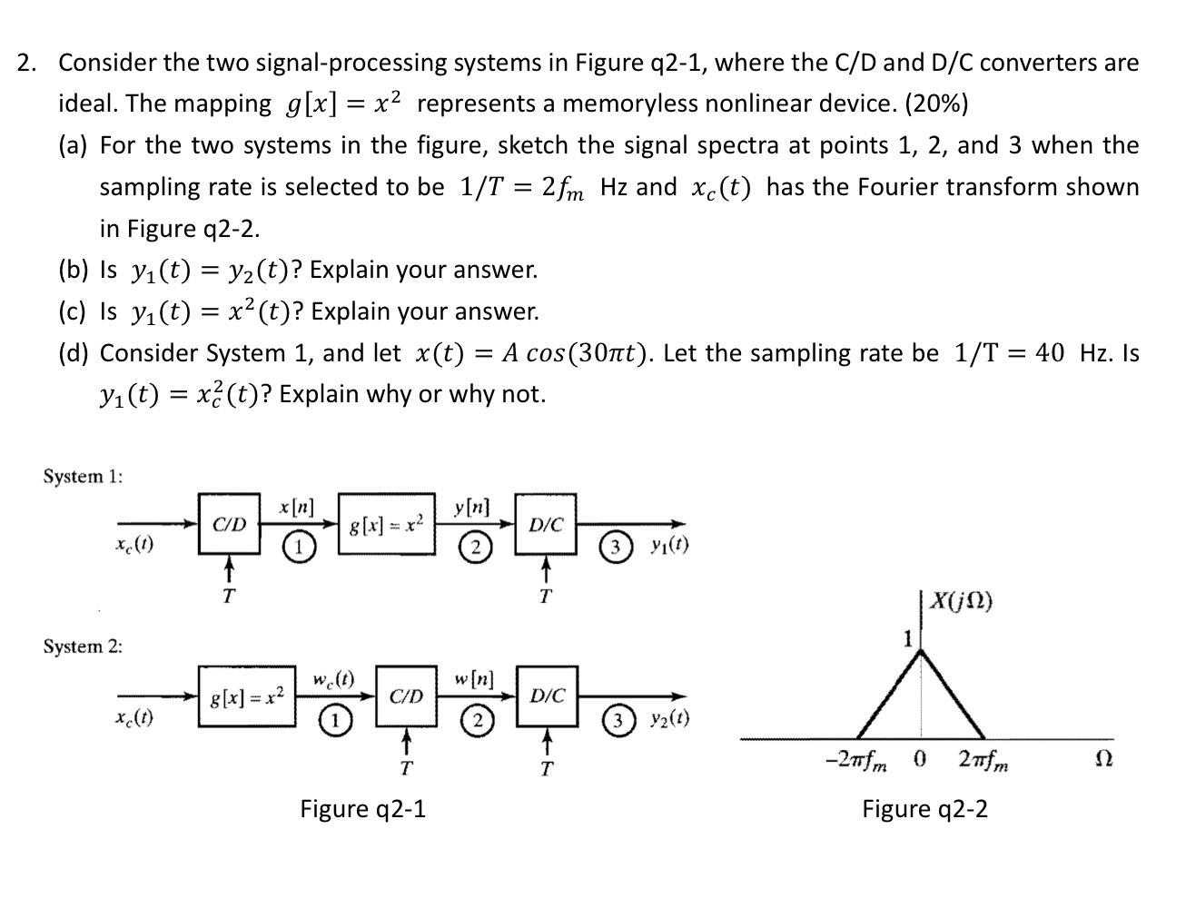 - 2. Consider the two signal-processing systems in | Chegg.com