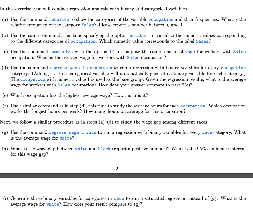 Solved In this exercise, you will conduct regression | Chegg.com