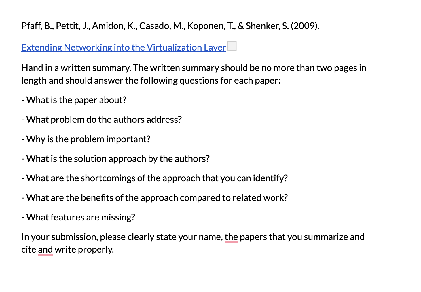 Hand in a written summary. The written summary should | Chegg.com