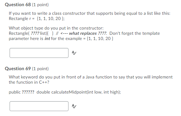 Solved Question 68 (1 point) If you want to write a class | Chegg.com