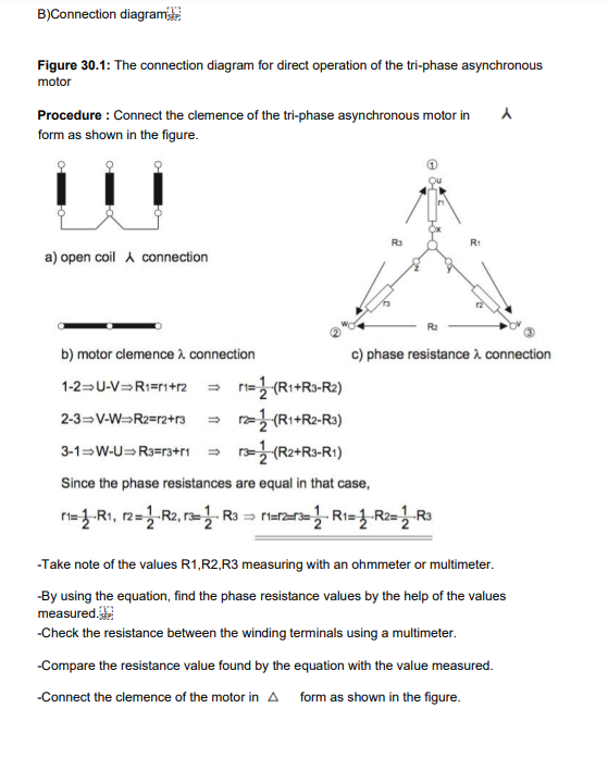 Solved MEASURING THE PHASE RESISTANCES OF THE TRI-PHASE | Chegg.com