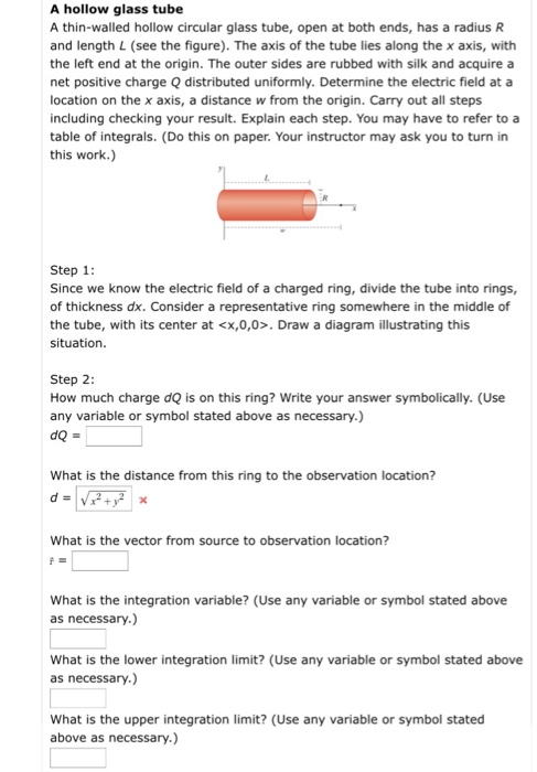 Solved A hollow glass tube A thin-walled hollow circular | Chegg.com