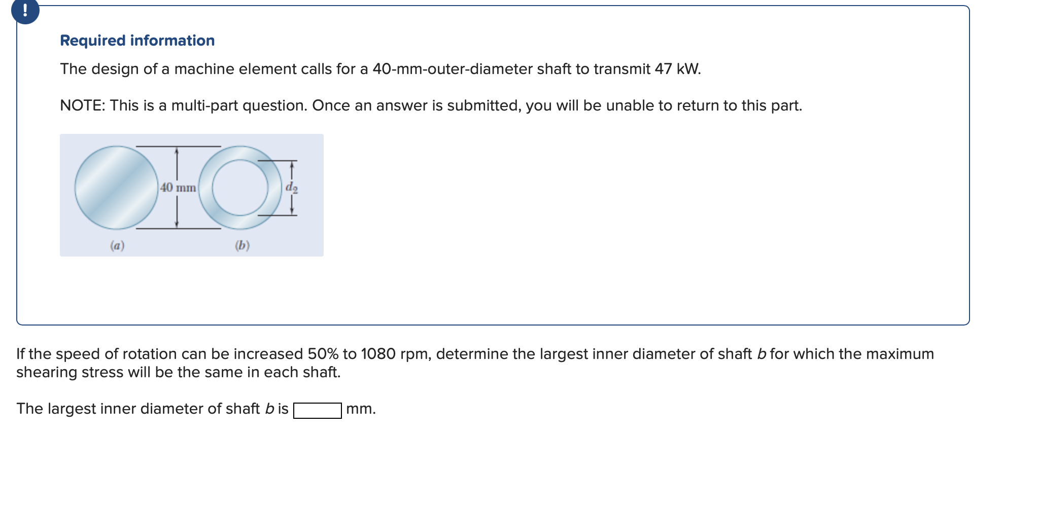 Solved Required information The design of a machine element | Chegg.com