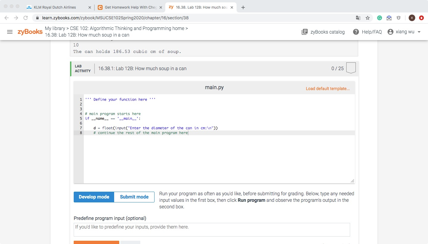 Solved O KLM Royal Dutch Airlines X C Get Homework Help With | Chegg.com