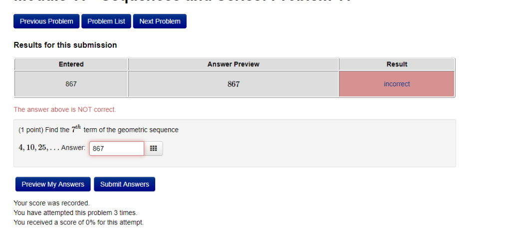Solved Previous Problem Problem List Next Problem Results | Chegg.com