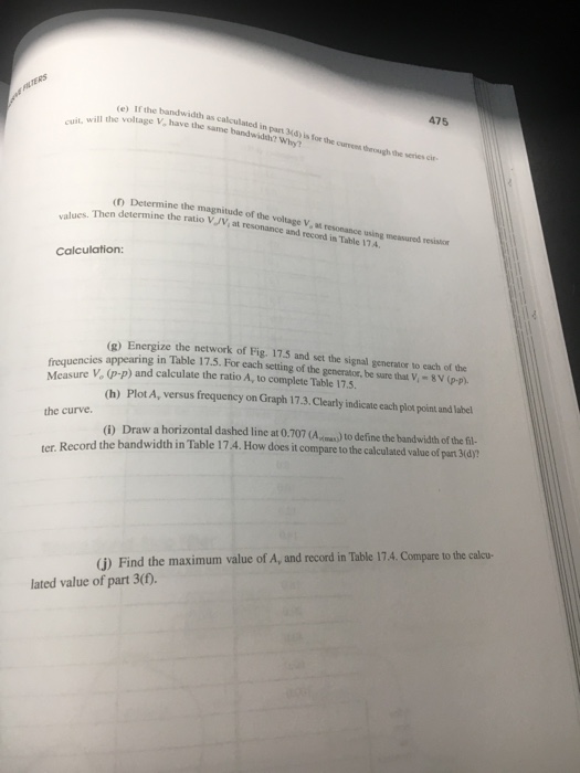 Solved rt2 Tuned Band-Pass Filter Ca) Construct the network | Chegg.com