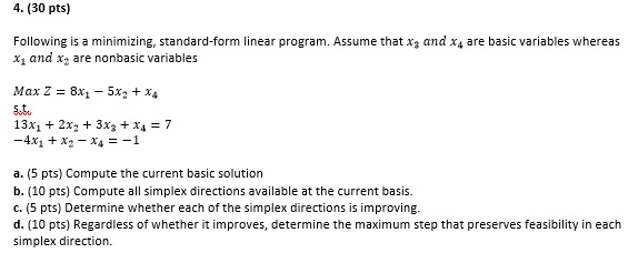 Solved 1. (10 pts) Convert the following LP to standard form | Chegg.com