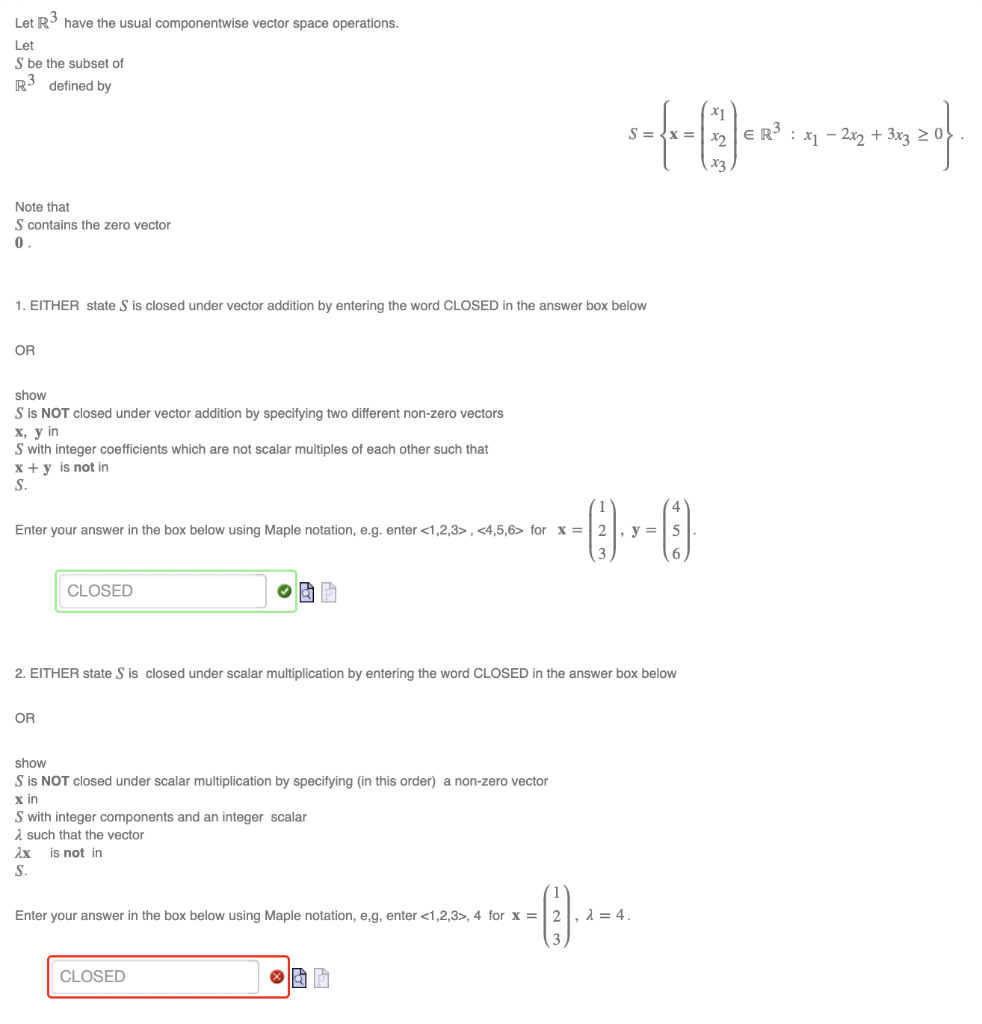 Solved Let R3 have the usual componentwise vector space | Chegg.com