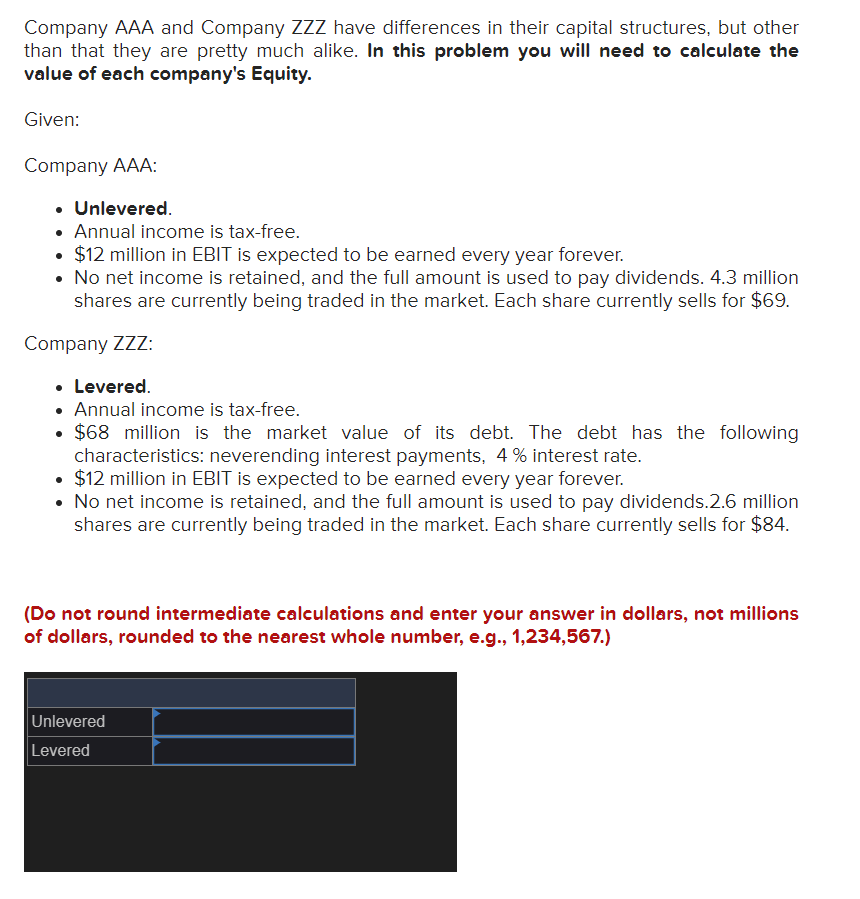 Solved Company AAA and Company ZZZ have differences in their | Chegg.com