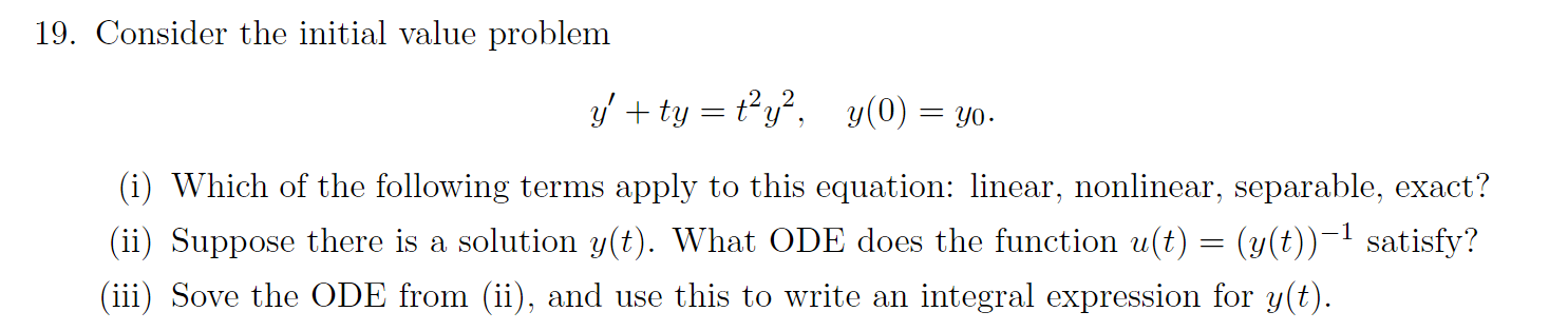 Solved 19. Consider the initial value problem | Chegg.com