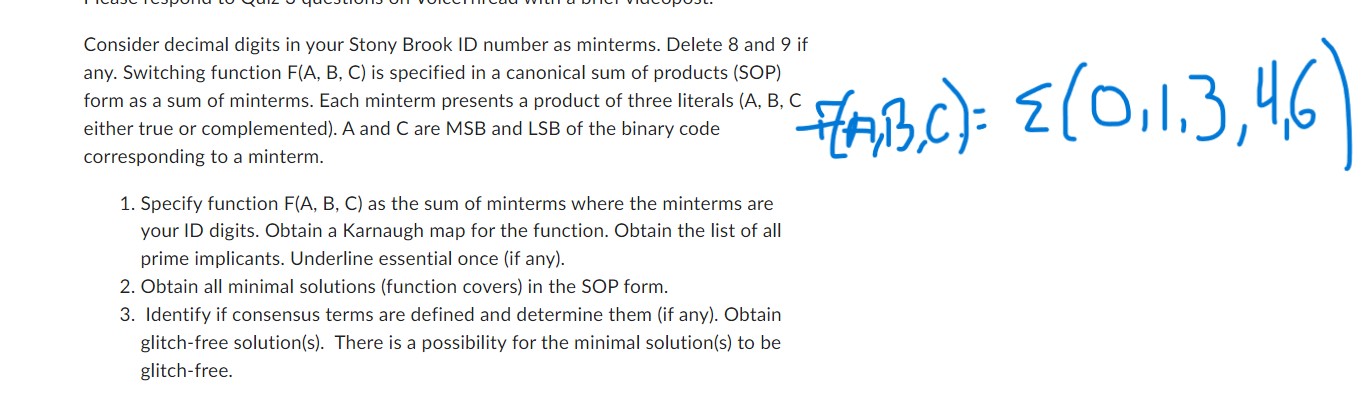Solved Consider decimal digits in your Stony Brook ID number | Chegg.com