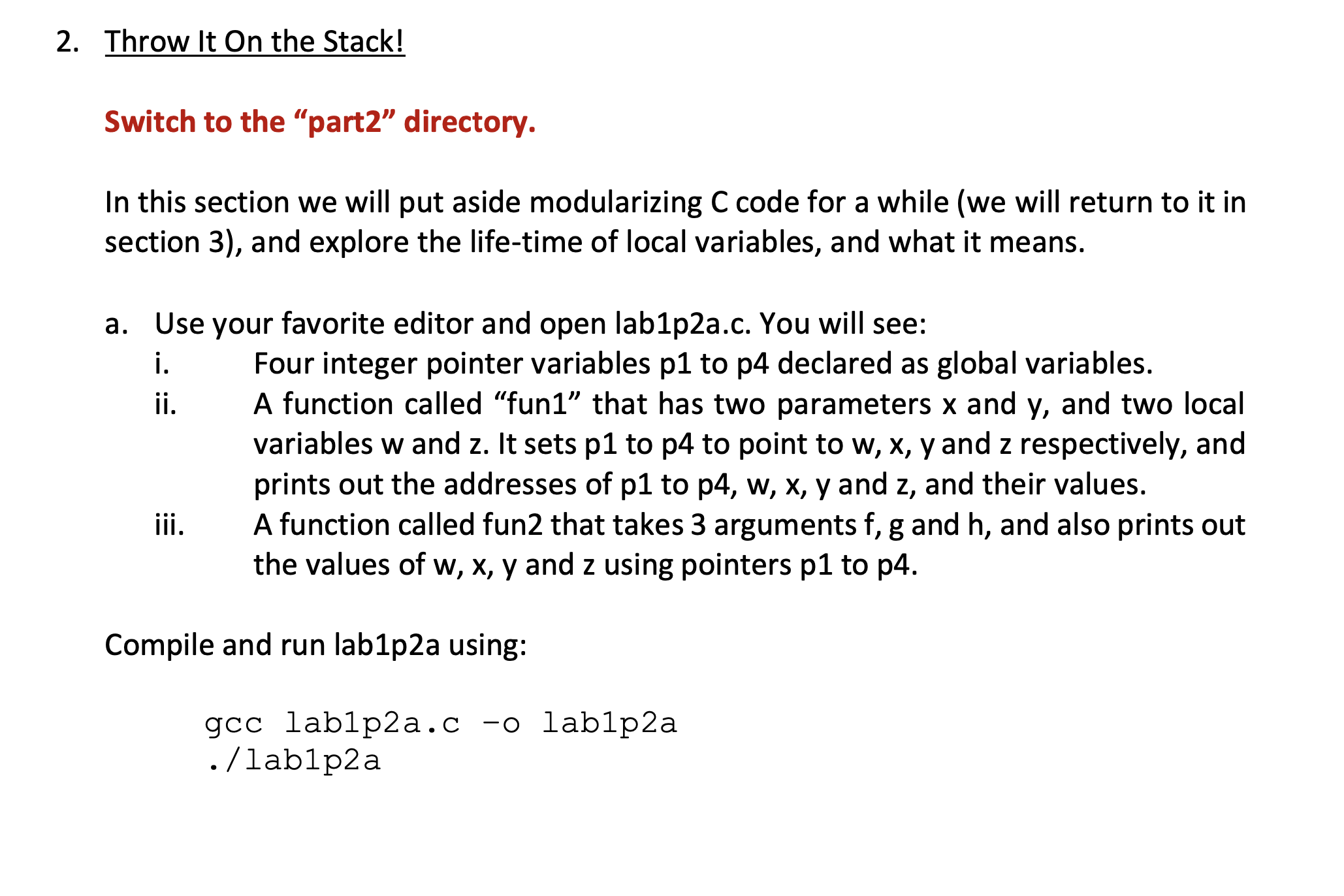 Solved Switch to the "part2" directory. In this section we | Chegg.com
