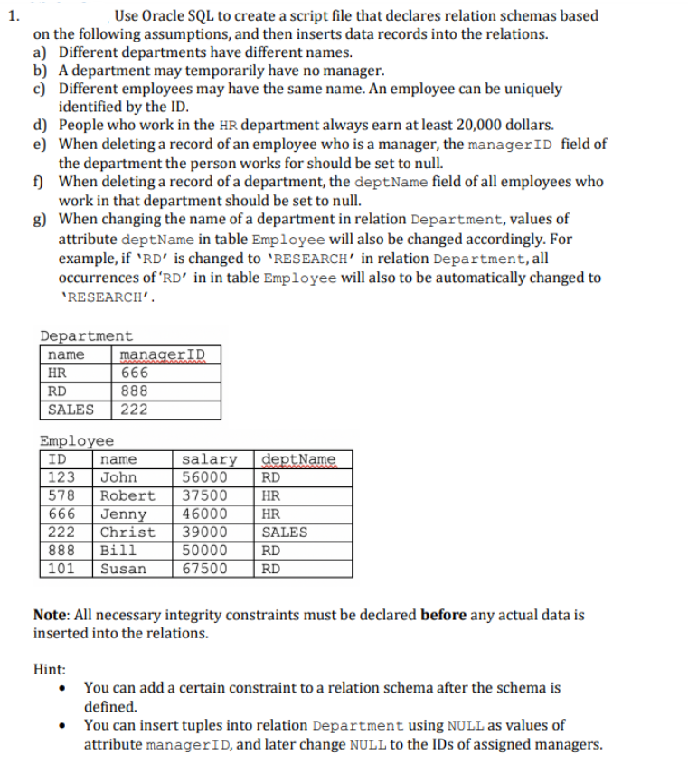 Solved Hello Below Is My Segment Of Oracle Sql Statements
