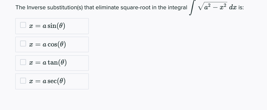 Solved The Inverse substitution(s) that eliminate | Chegg.com