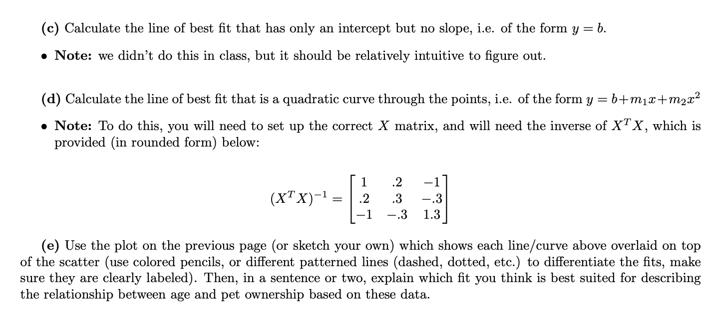 Solved (4) The following scatter plot and table represent a | Chegg.com