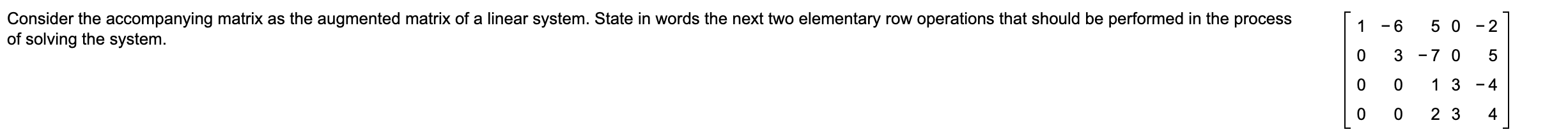 Solved What Should Be The First Elementary Row Operation 6710