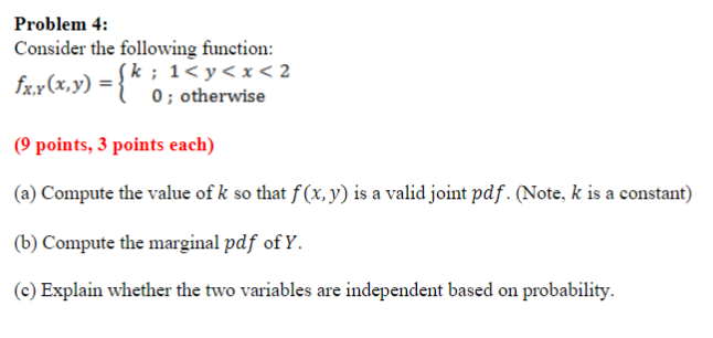 Solved Problem 4 Consider The Following Function Fxvxy 9112