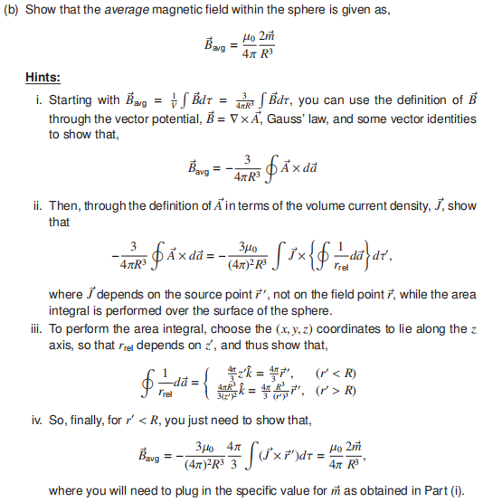 Solved (b) ﻿Show that the average magnetic field within the | Chegg.com