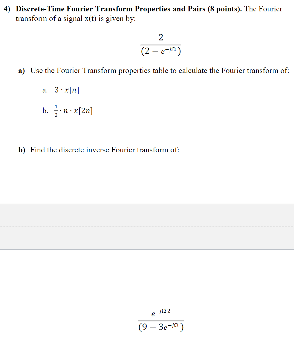 4 Discrete Time Fourier Transform Properties And