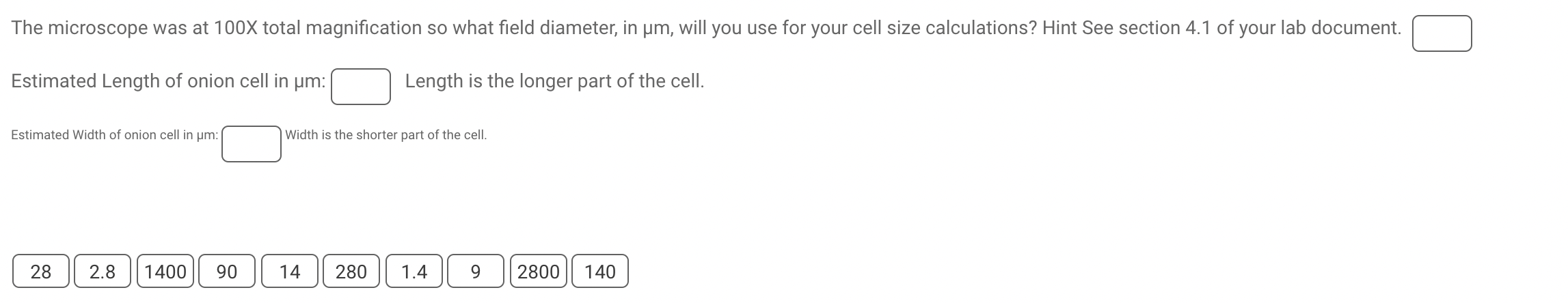 The microscope was at 100X total magnification so | Chegg.com