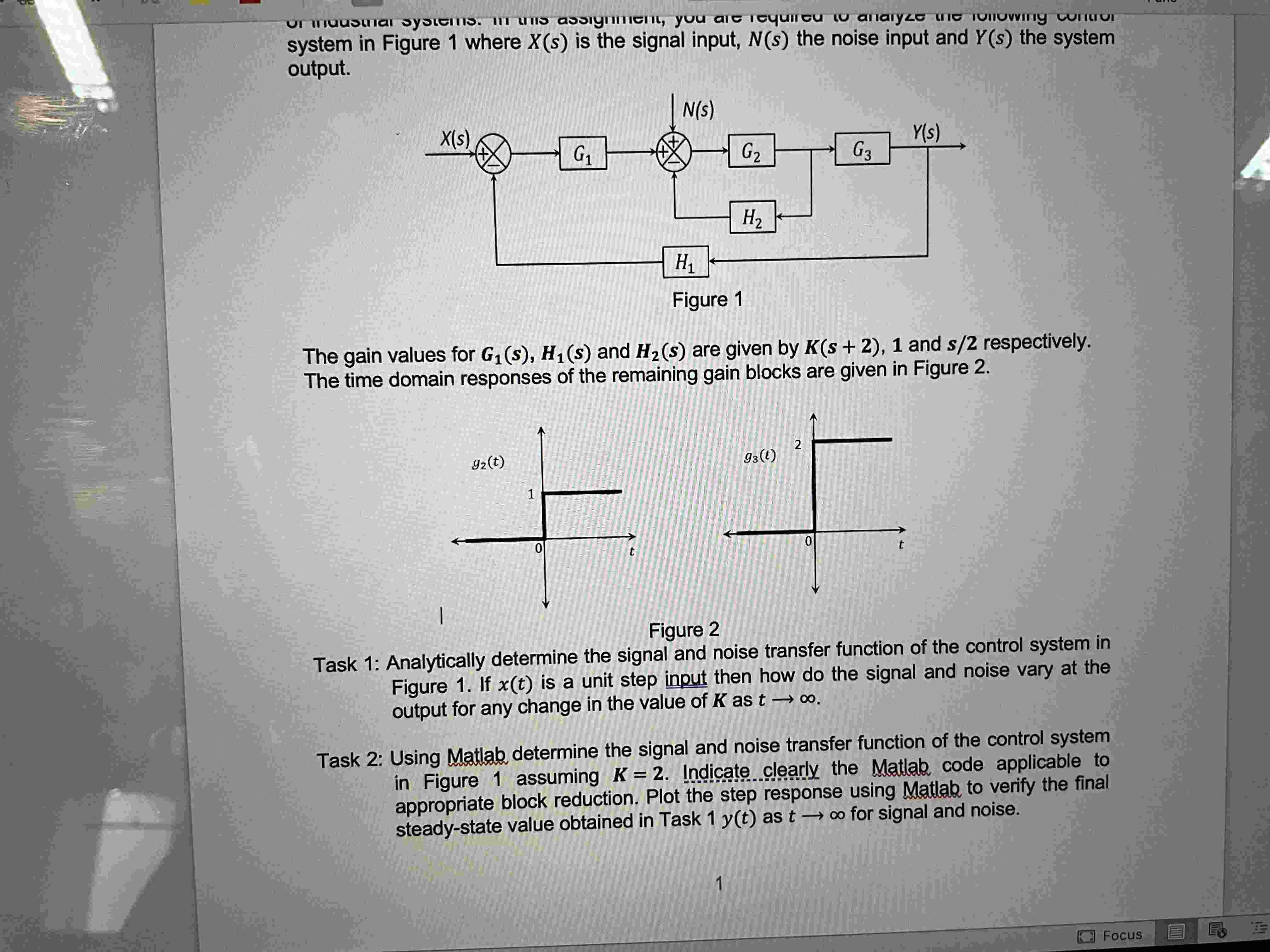 Solved Task 1: Analytically determine the signal and noise | Chegg.com