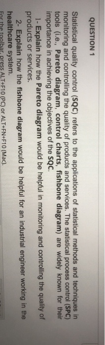 Solved QUESTION 1 Statistical quality control (SQC) refers | Chegg.com