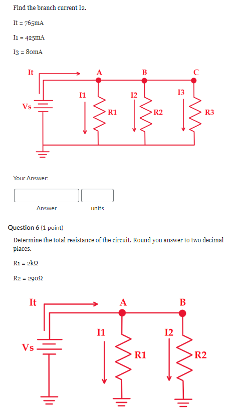 Solved Find the branch current I2. It =765 mA I1 =425 mA I3 | Chegg.com