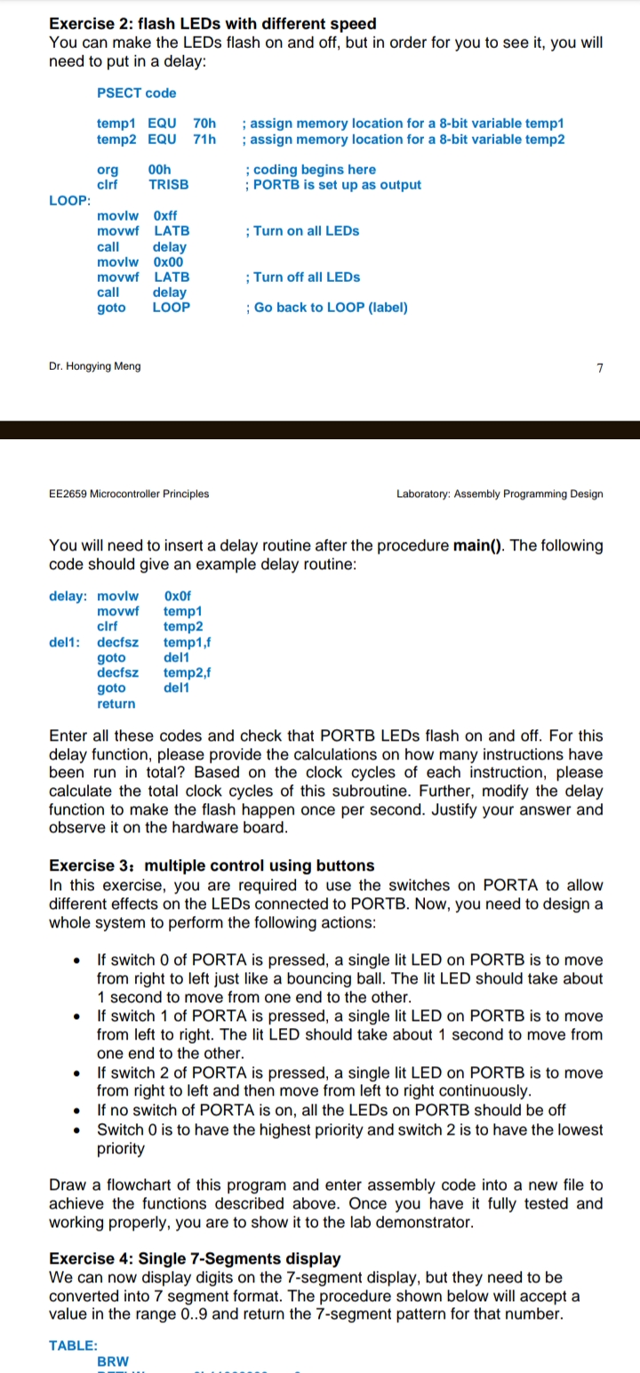 Solved Exercise 2: flash LEDs with different speed You can | Chegg.com