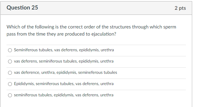 Solved Question 25 2 pts Which of the following is the | Chegg.com