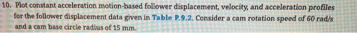 Solved 10. Plot constant acceleration motion-based follower | Chegg.com
