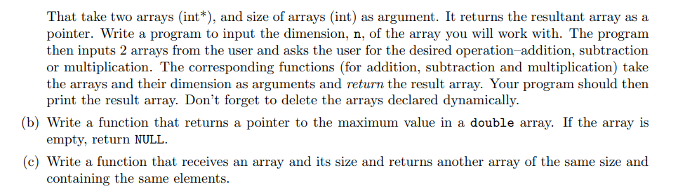 Solved 2. Dynamic Arrays (a) Define the functions to add, | Chegg.com