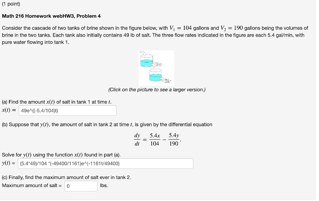 Solved 1 point Math 216 Homework webHW3, Problem 4 Consider | Chegg.com