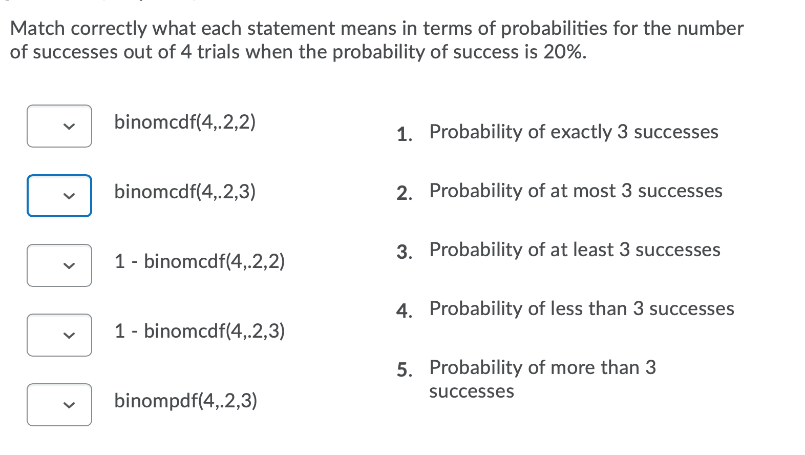 Solved Match correctly what each statement means in terms of | Chegg.com