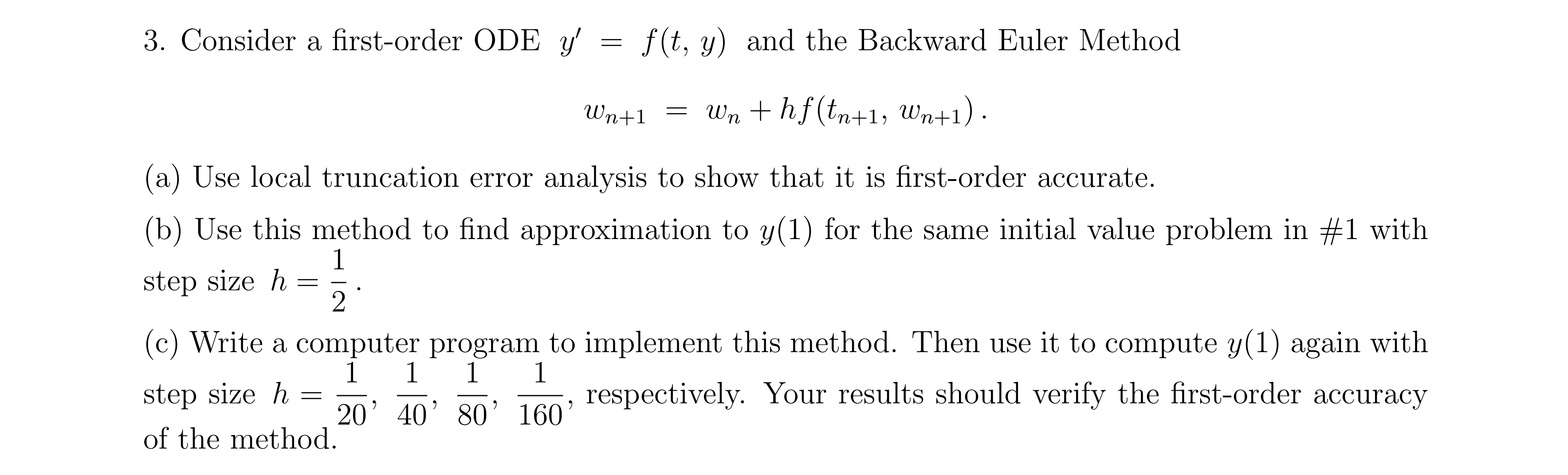 Solved Consider a first-order ODE y'=f(t,y) ﻿and the | Chegg.com
