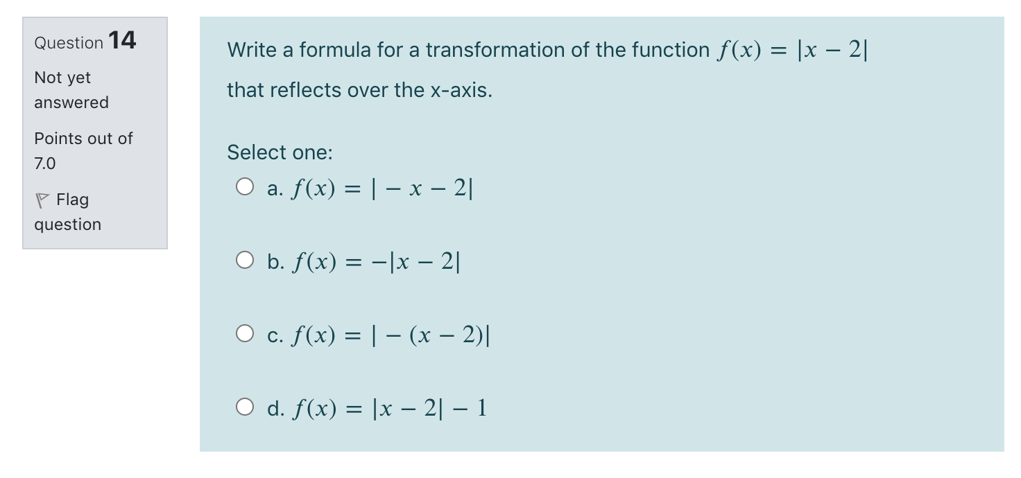 Solved Question 14 Write a formula for a transformation of | Chegg.com