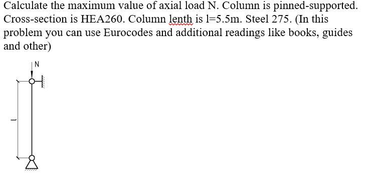 Solved Calculate the maximum value of axial load N. Column | Chegg.com