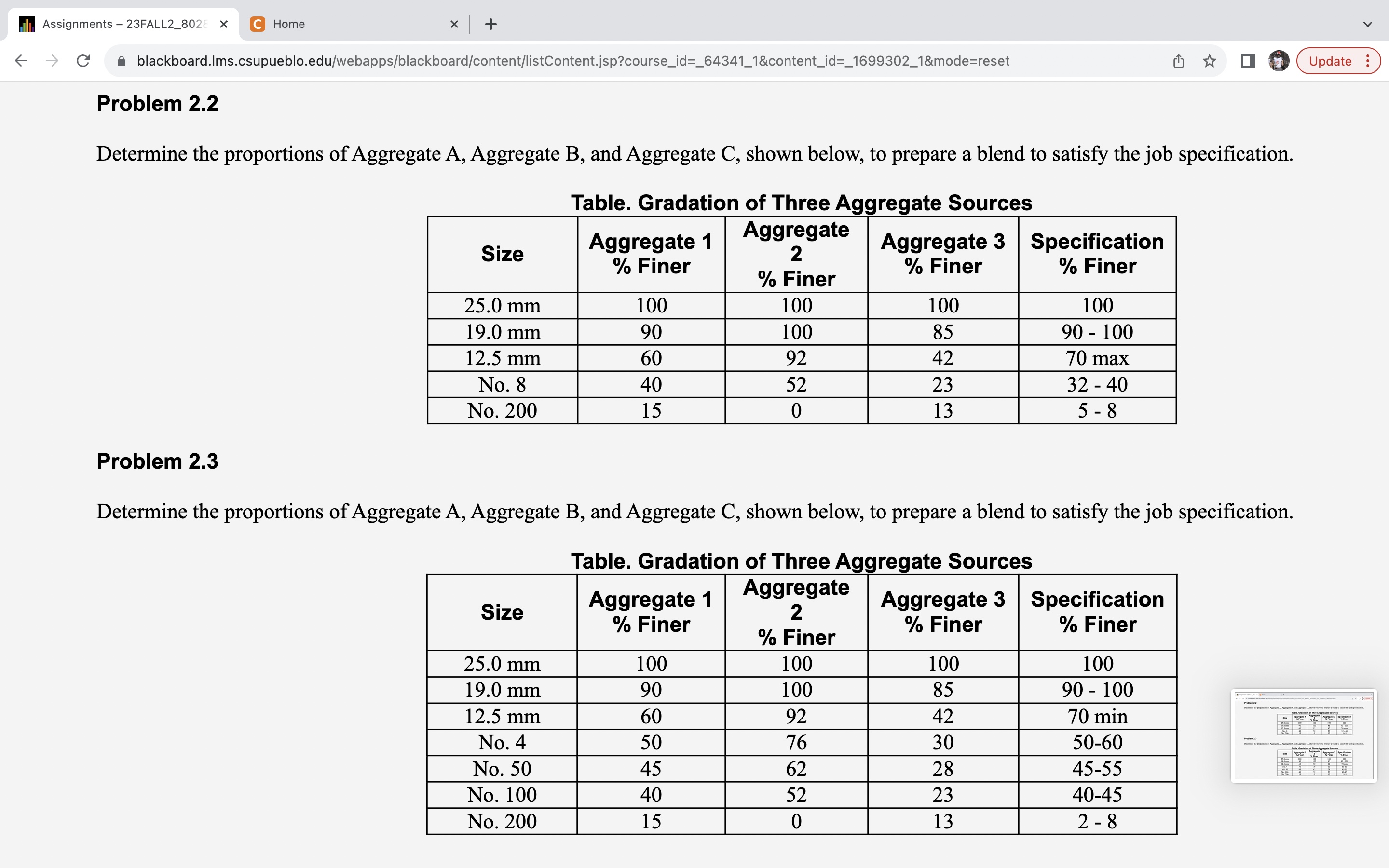 Solved Problem 2.2Determine the proportions of Aggregate A, | Chegg.com