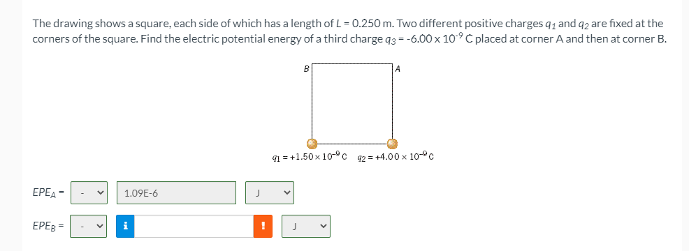 Solved The drawing shows a square, each side of which has a | Chegg.com