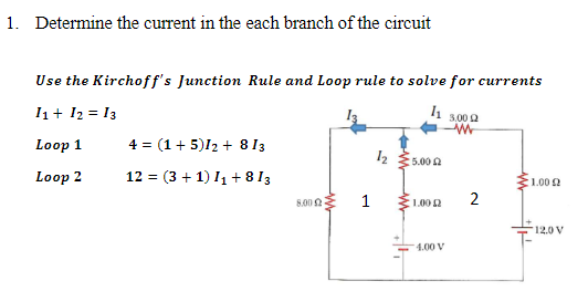 Solved Determine the current in the each branch of the | Chegg.com