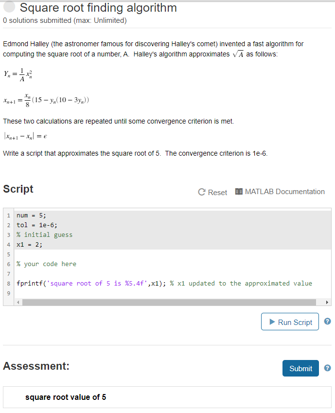 Solved Square Root Finding Algorithm O Solutions Submitted Chegg