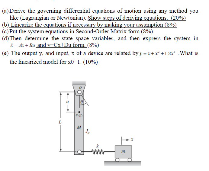 Solved (a)Derive the governing differential equations of | Chegg.com