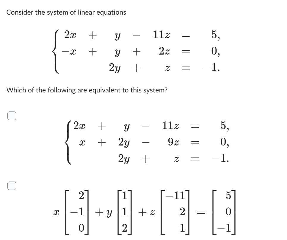 Solved Consider the system of linear equations | Chegg.com