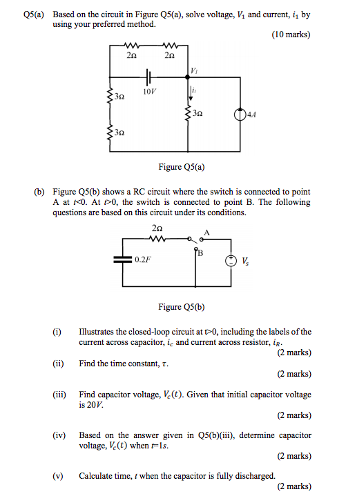 Solved Q5(a) Based on the circuit in Figure Q5(a), solve | Chegg.com